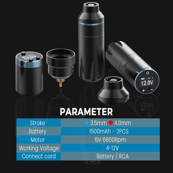 DISCOVER DEVICE® EM7 Wireless Tattoo Machine 3.5mm/4.0mm Stroke ...